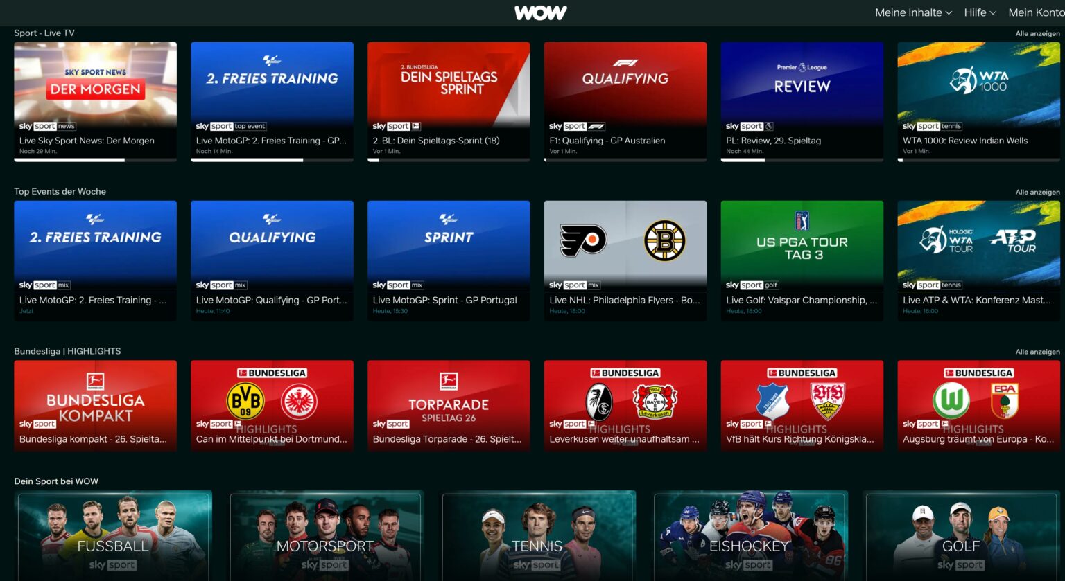 WOW Sport Angebote 2025 | Live-Sport streamen ab 14,99€